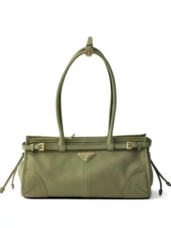 Prada Medium Bonnie Leather Shoulder Bag - Green