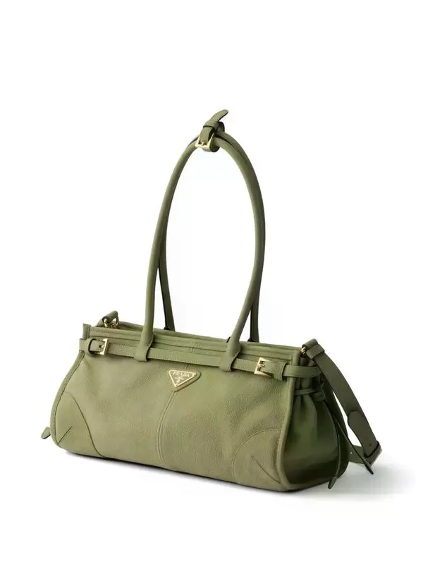 Prada Medium Bonnie Leather Shoulder Bag - Green