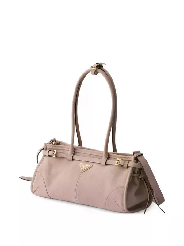 Prada Bonnie Medium Nubuck Leather Handbag - Neutrals