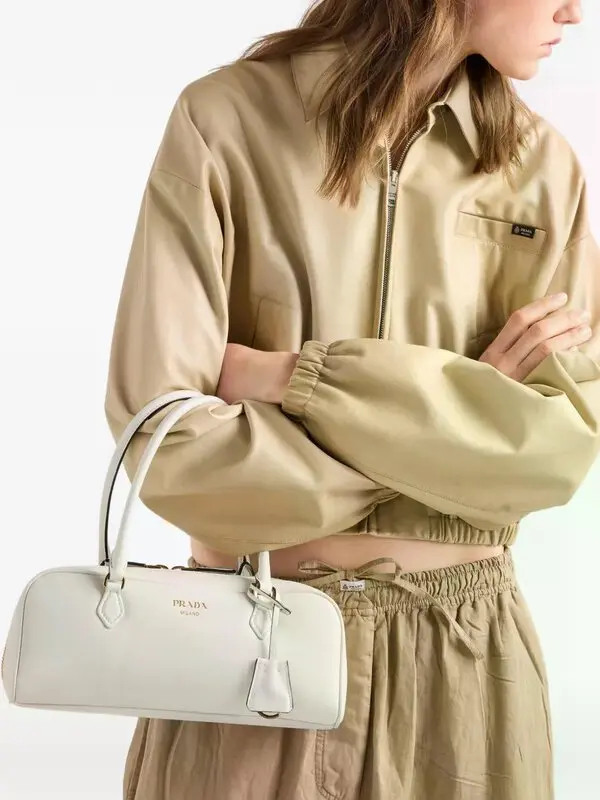 Prada Medium Leather Top-handle Bag - White