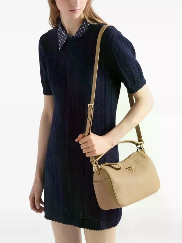 Prada Small Leather Bag With Top Handle And Shoulder Strap