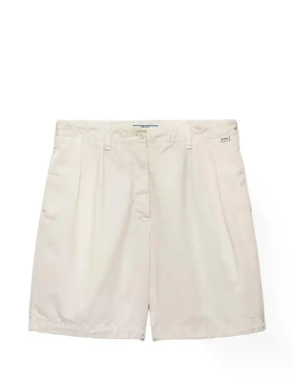 Prada Gabardine Bermuda Shorts - Neutrals