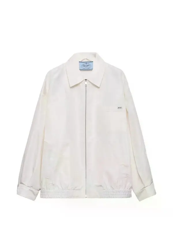 Prada Silk Faille Blouson Jacket - Neutrals