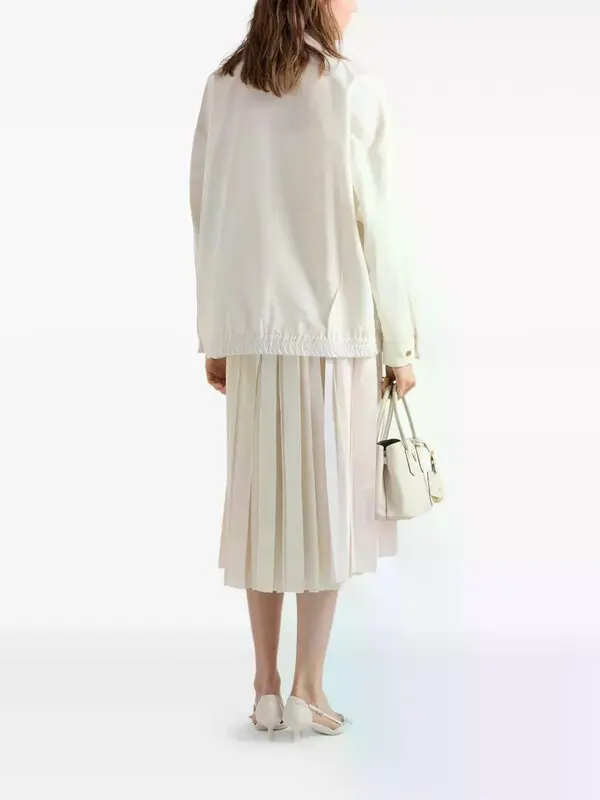Prada Silk Faille Blouson Jacket - Neutrals