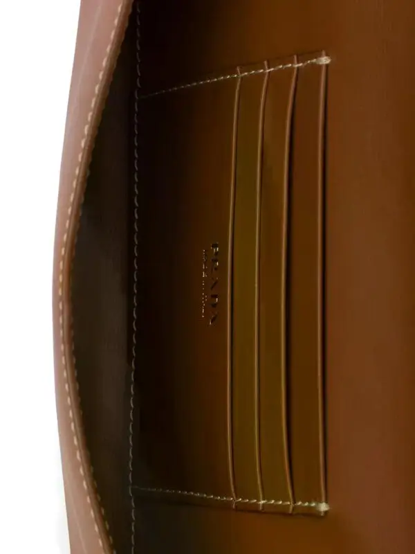 Prada Leather Wallet With Shoulder Strap - Brown