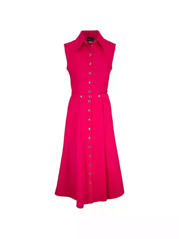 Akris Belted Sleeveless Midi Dress