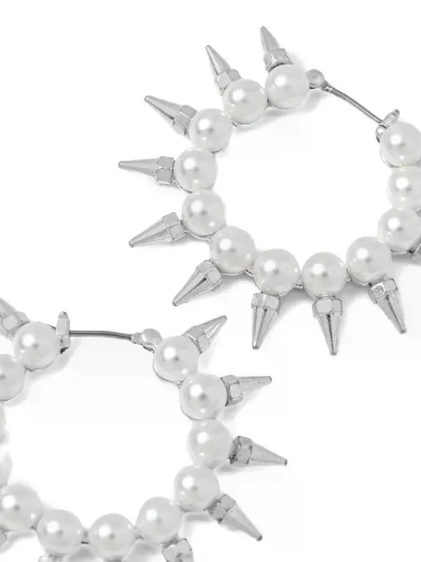 ALLSAINTS Pearl-embellished Spiked Hoop Earrings