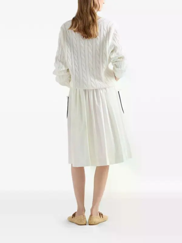 Prada Toile Skirt With Contrasting Trim And Belt