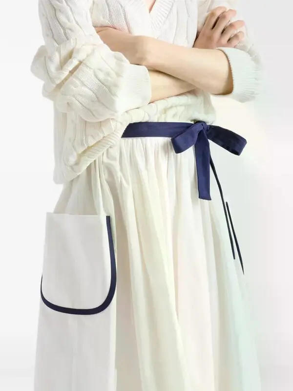 Prada Toile Skirt With Contrasting Trim And Belt