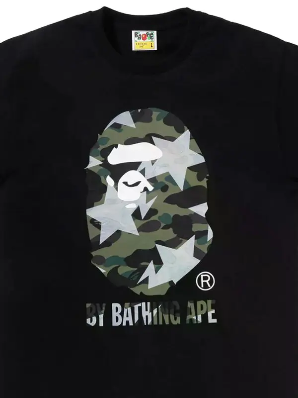A BATHING APE Ape Head Camouflage-print T-shirt - Black