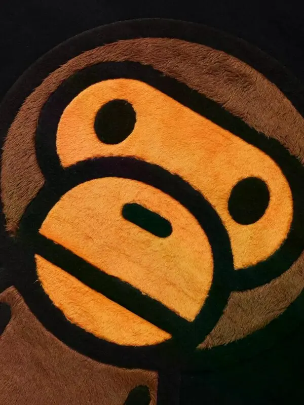 A BATHING APE Baby Milo Chenille-patch T-shirt - Black