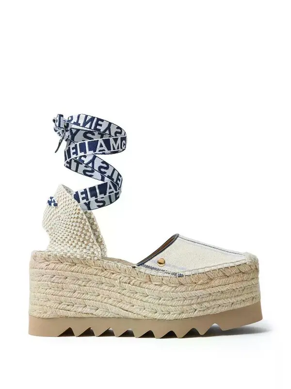 Stella McCartney Gaia Striped Platform Espadrilles