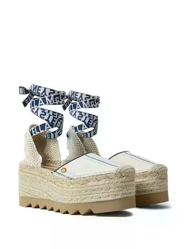 Stella McCartney Gaia Striped Platform Espadrilles