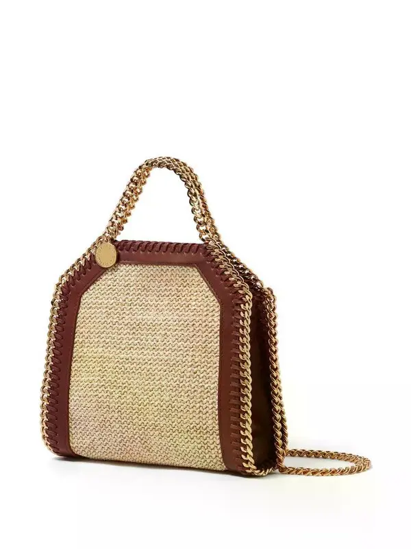 Stella McCartney Mini Falabella Woven Raffia Tote Bag - Neutrals
