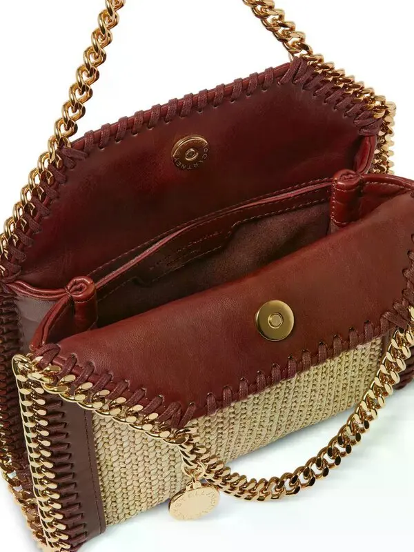 Stella McCartney Mini Falabella Woven Raffia Tote Bag - Neutrals