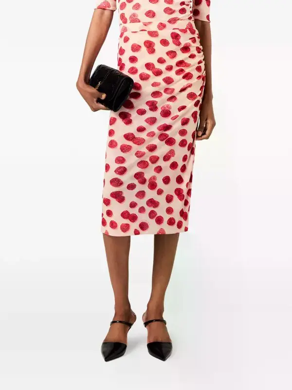 Stella McCartney Printed Ruched Skirt - Pink