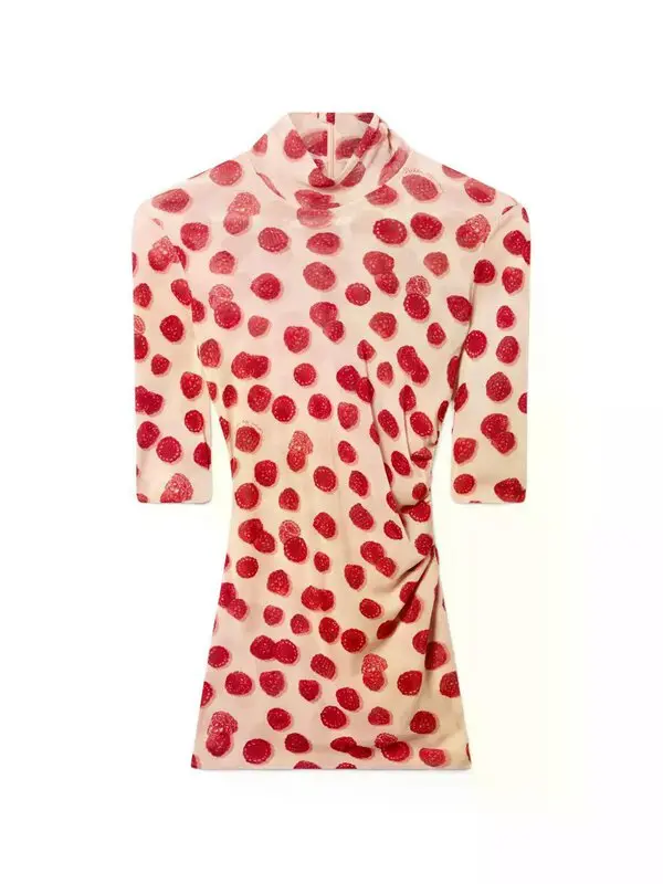 Stella McCartney Raspberry-print Ruched Top