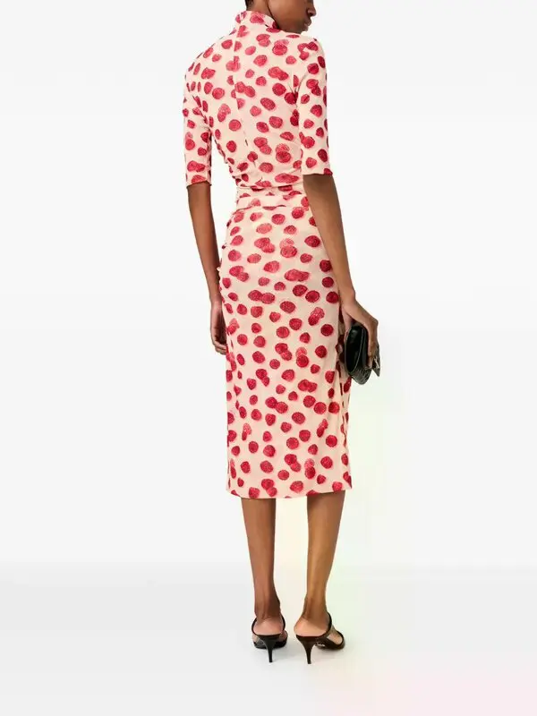 Stella McCartney Raspberry-print Ruched Top