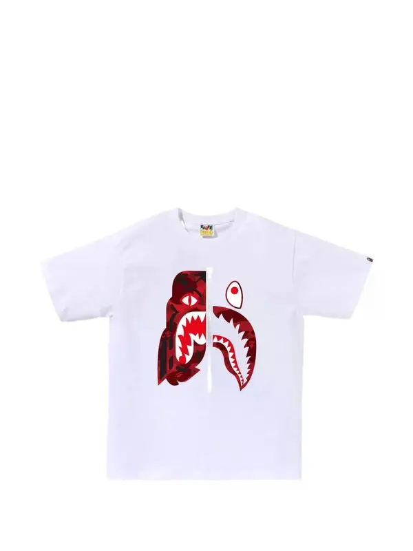 A BATHING APE Shark-print Cotton T-shirt