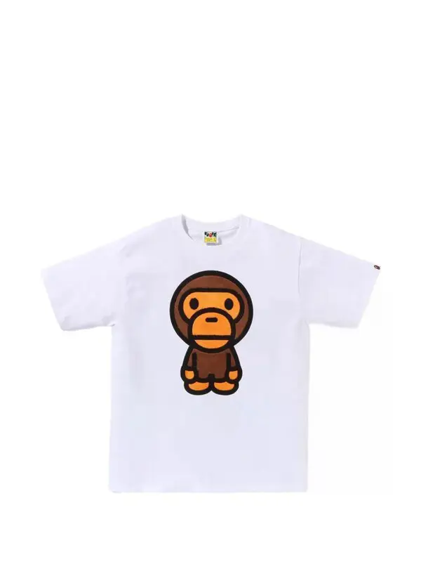 A BATHING APE Baby Milo Appliqué T-shirt - White