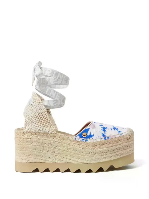 Stella McCartney Gaia Daisy-print Platform Espadrilles