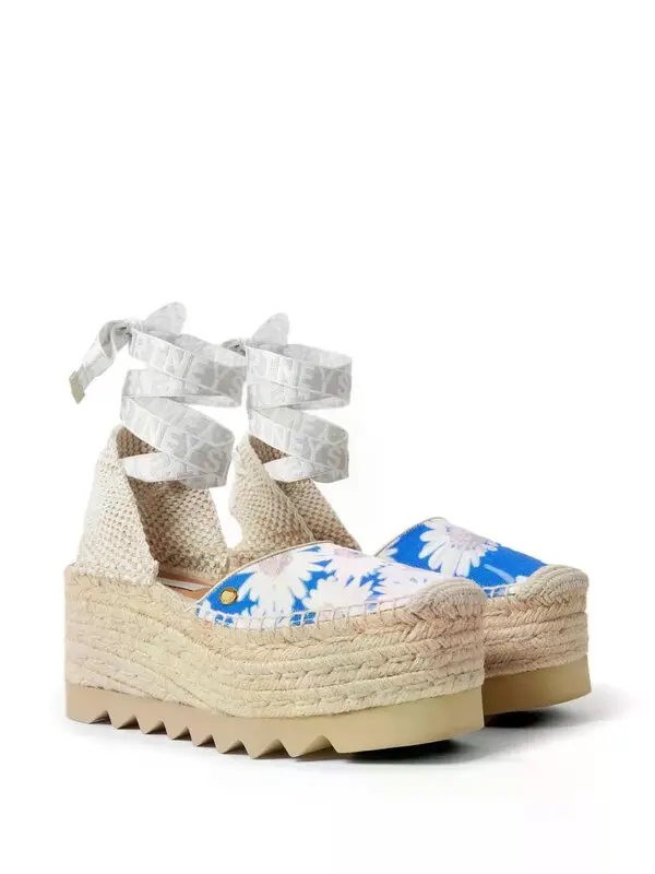 Stella McCartney Gaia Daisy-print Platform Espadrilles