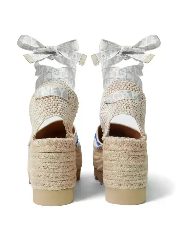 Stella McCartney Gaia Daisy-print Platform Espadrilles