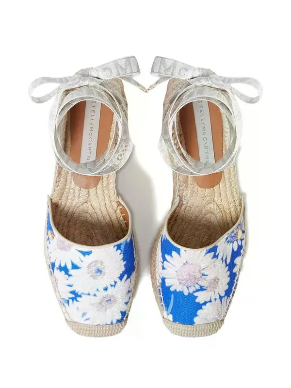 Stella McCartney Gaia Daisy-print Platform Espadrilles