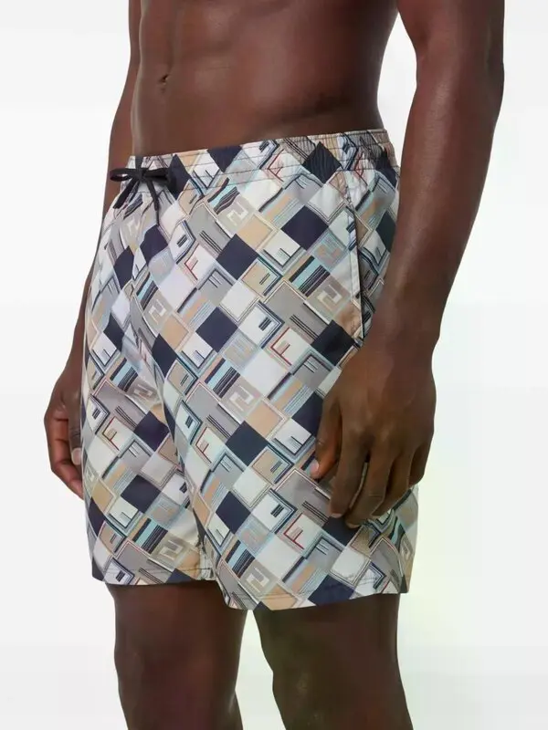 Fendi Ff Check Swim Shorts