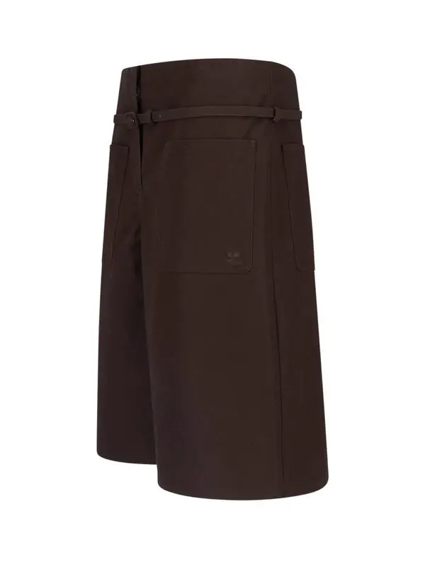 COURREGES Buckle Bermuda - Brown