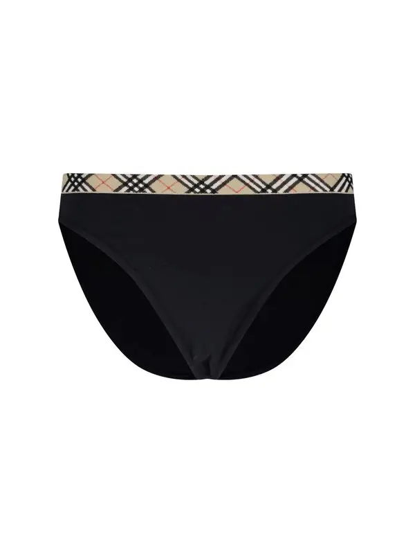 Burberry Check Swim Briefs - Black