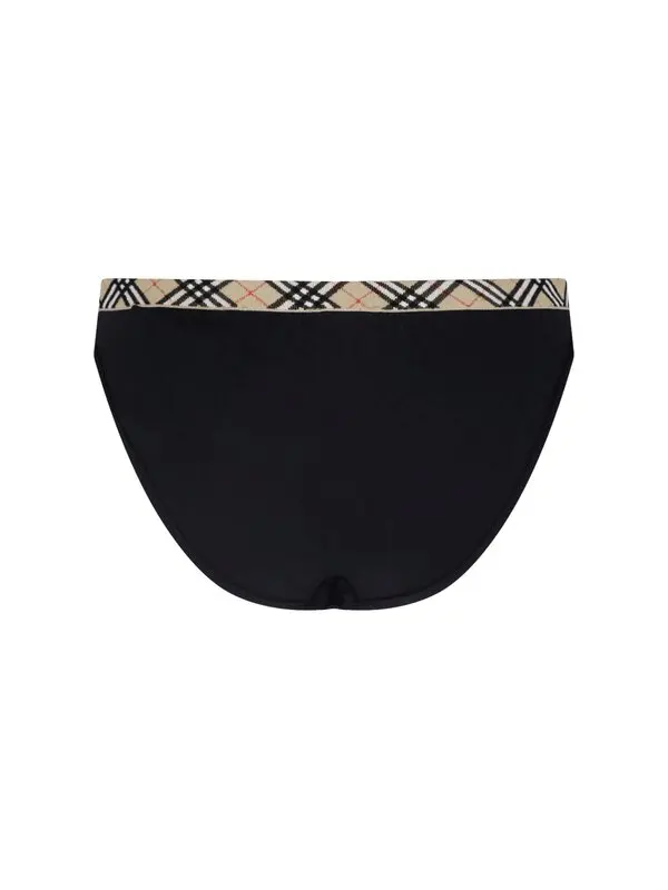 Burberry Check Swim Briefs - Black