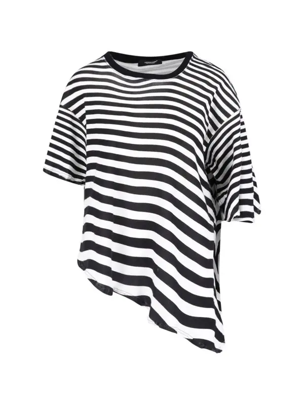 Undercover Asymmetrical Striped T-shirt
