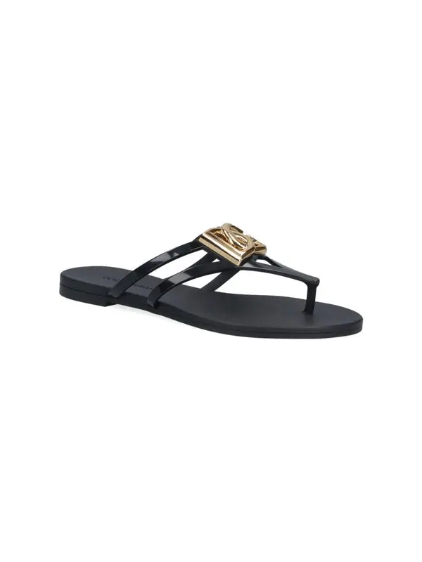 Dolce & Gabbana Dg Flip Flops - Black