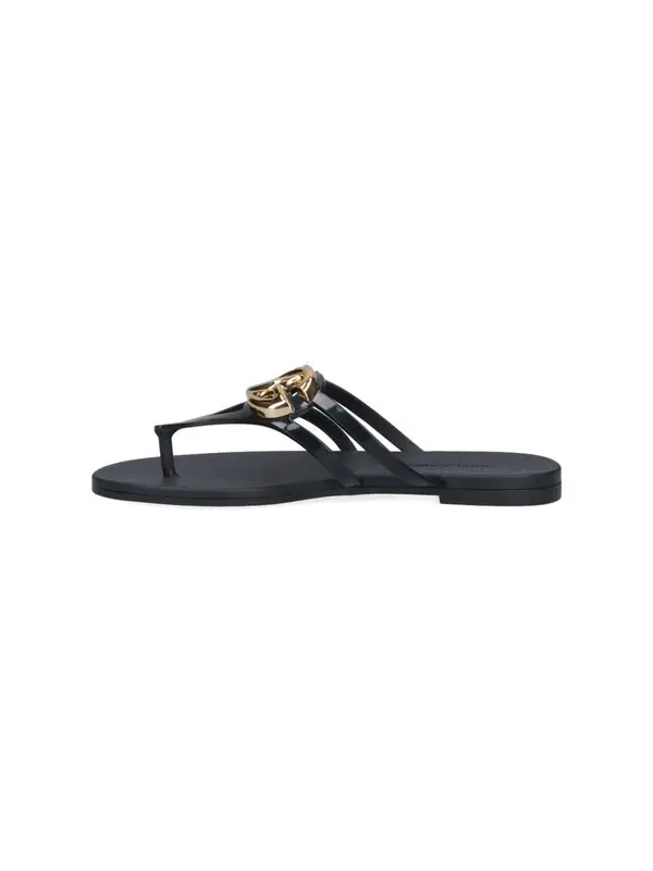 Dolce & Gabbana Dg Flip Flops - Black