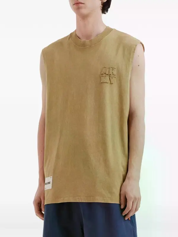 Izzue Logo-patch Graphic-print T-shirt - Neutrals