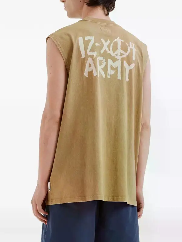 Izzue Logo-patch Graphic-print T-shirt - Neutrals