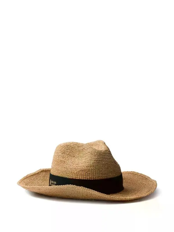 Prada Wide-brimmed Crochet Hat - Neutrals