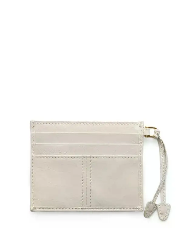 Prada Leather Card Holder - Neutrals