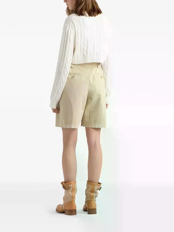 Prada V-neck Cable Knit Cropped Sweater