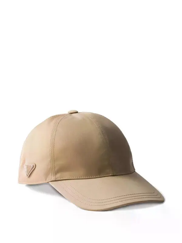 Prada Re-nylon Baseball Cap With Enameled Triangle Logo - Neutrals