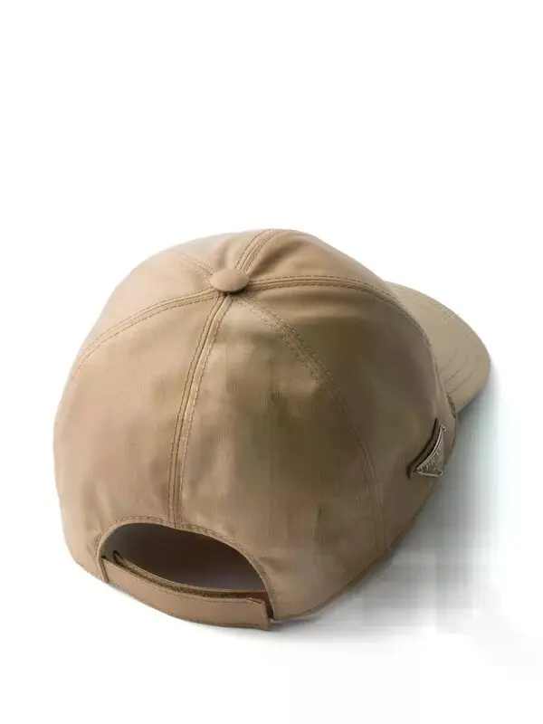 Prada Re-nylon Baseball Cap With Enameled Triangle Logo - Neutrals