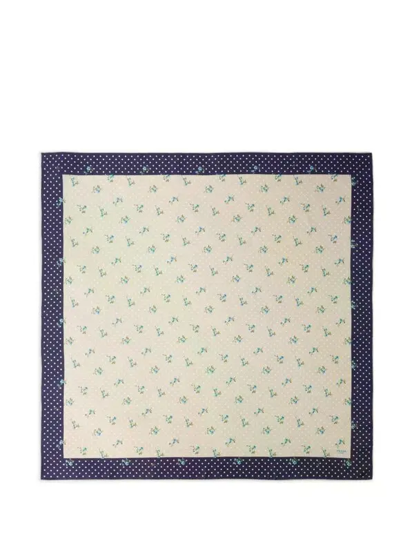 Prada Printed Silk Twill Scarf 90 - Neutrals