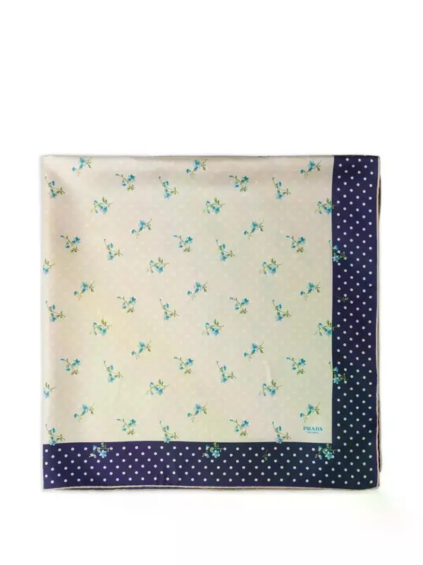 Prada Printed Silk Twill Scarf 90