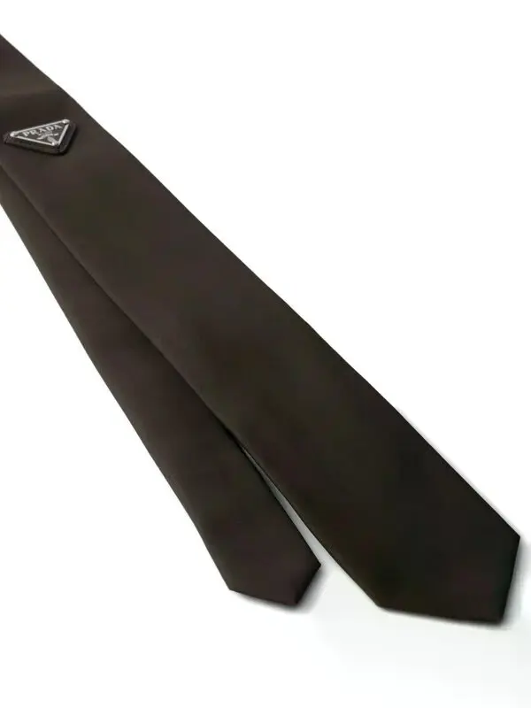 Prada Re-nylon Neck Tie With Enameled Triangle Logo - Brown