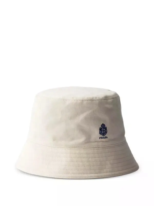 Prada Gabardine Bucket Hat - Neutrals