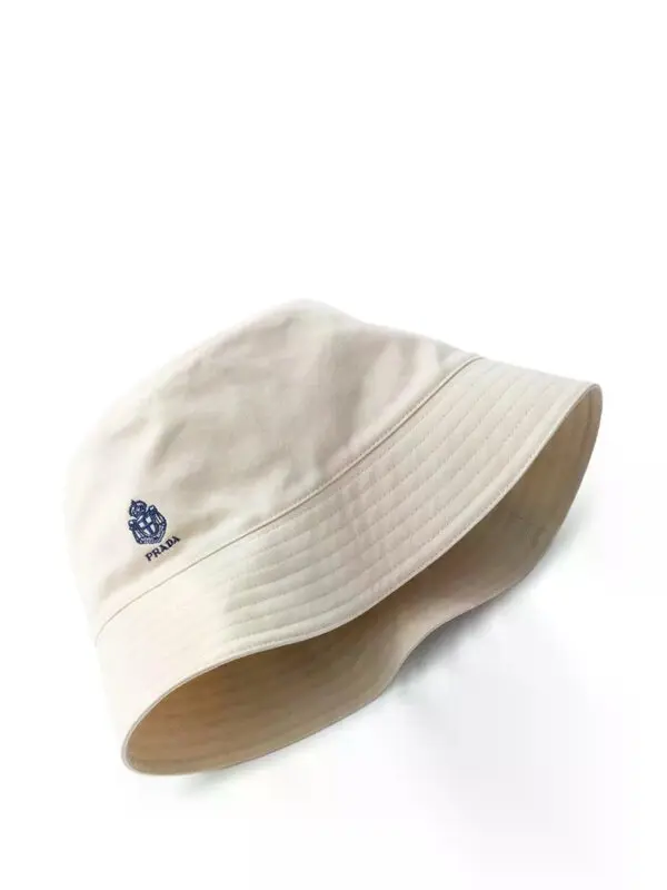 Prada Gabardine Bucket Hat - Neutrals