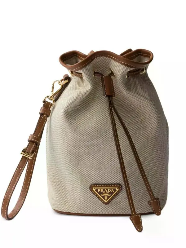 Prada Canvas And Leather Pouch With Wristlet