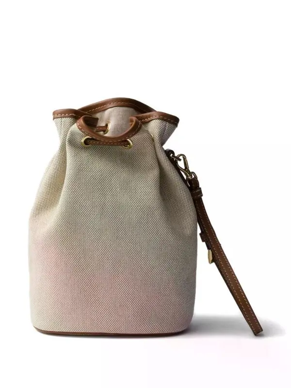 Prada Canvas And Leather Pouch With Wristlet