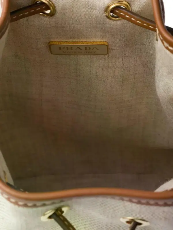 Prada Canvas And Leather Pouch With Wristlet